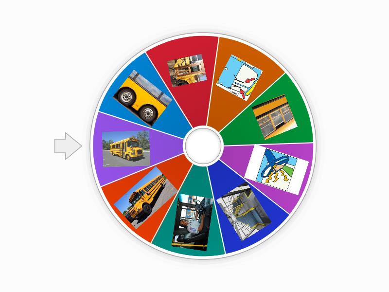 Parts of a bus - Spin the wheel