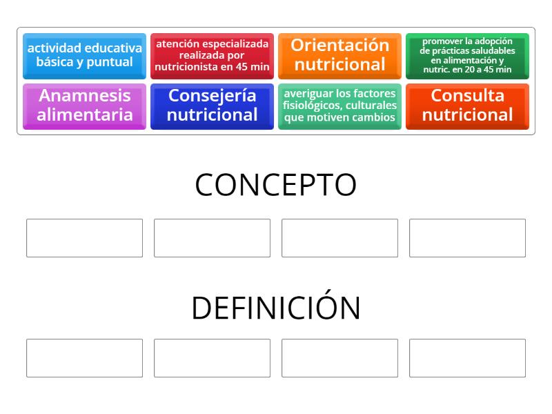 RELACIONA LOS CONCEPTOS - Group sort