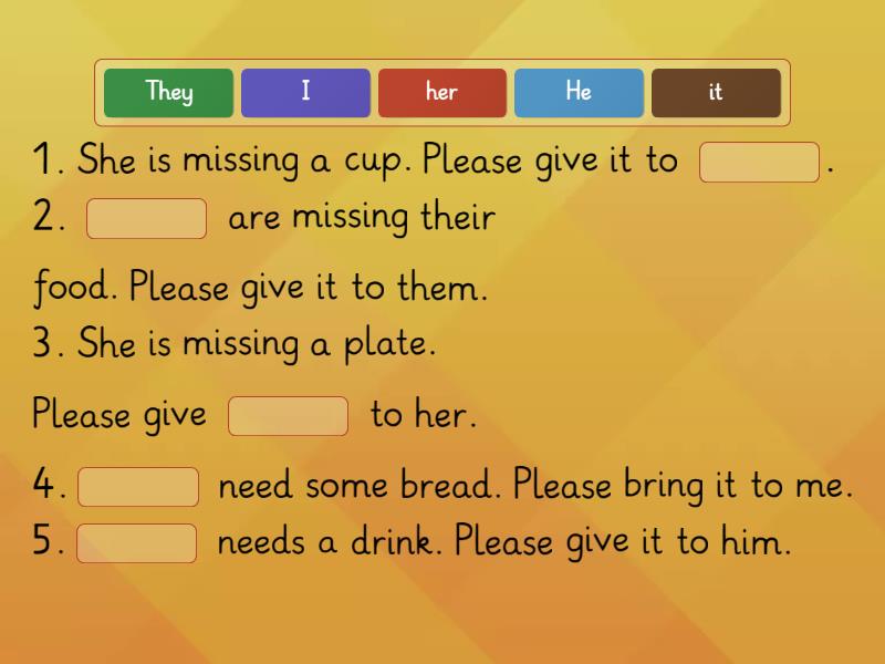 CIE 3 U7 pronoun practice - Missing word