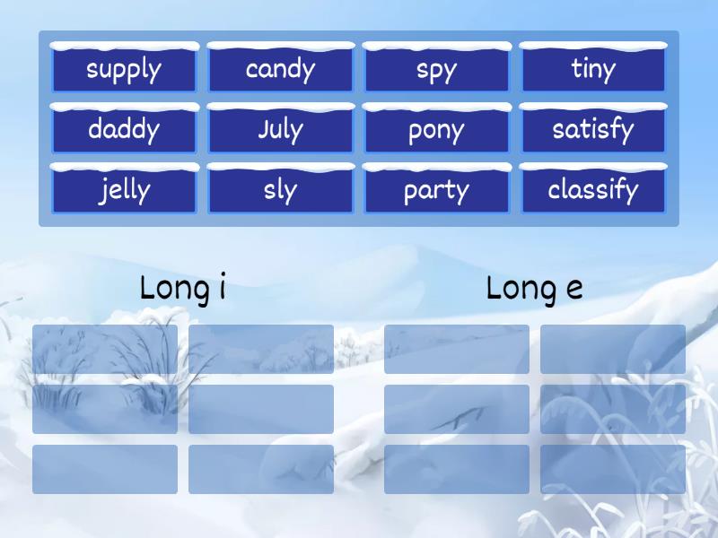 "Y" Vowel Sounds - Group sort