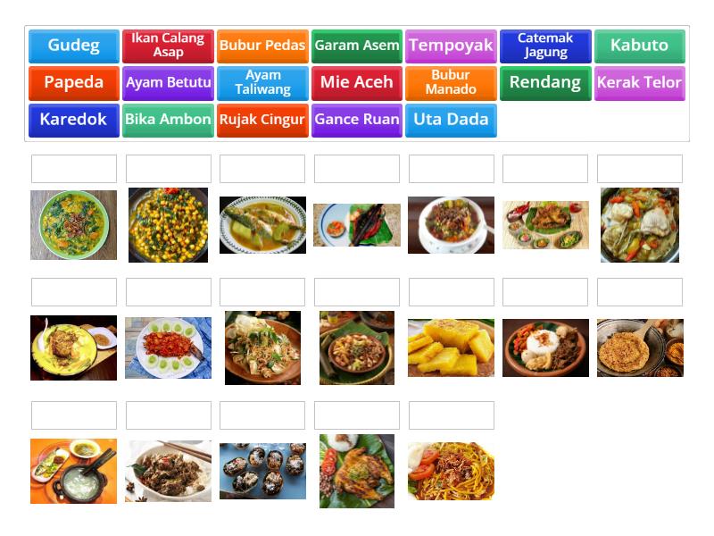 Makanan Khas Nusantara (2) - Match up