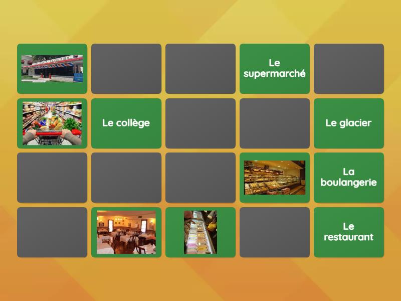 Jeu mémoire - Les lieux de la ville (Projeto - 2° ano) - Parejas