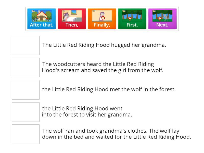 the Little Red Riding Hood story sequencing - Match up