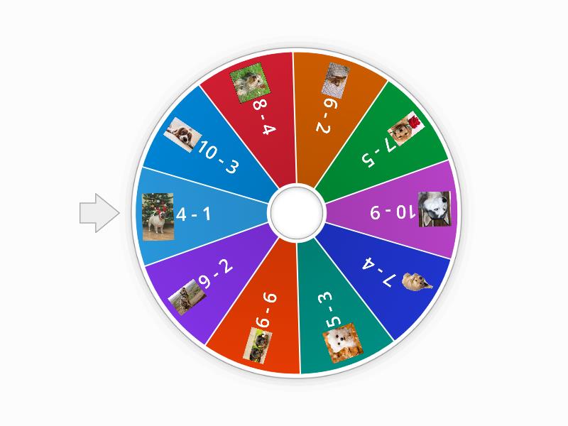 Subtraktion im ZR 10 - Random wheel