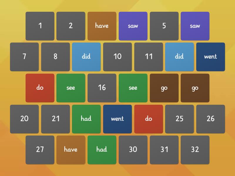 Past Simpe irregular verbs - Matching pairs