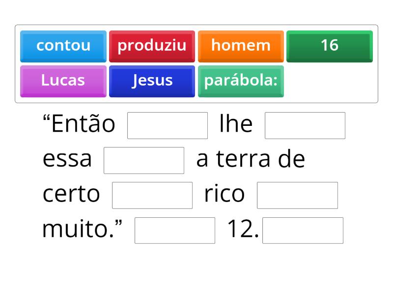 Complete o versículo - Complete the sentence