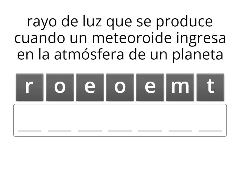 vocabulari sistema solar - Anagrama