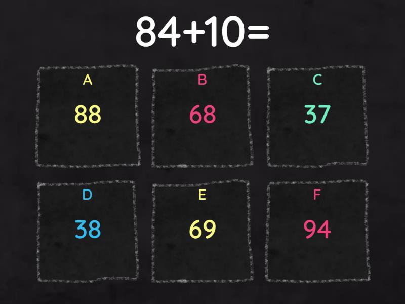 SUMAS DE DOS CIFRAS - Quiz