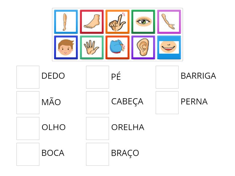 Copy of PARTES DO CORPO HUMANO - Match up