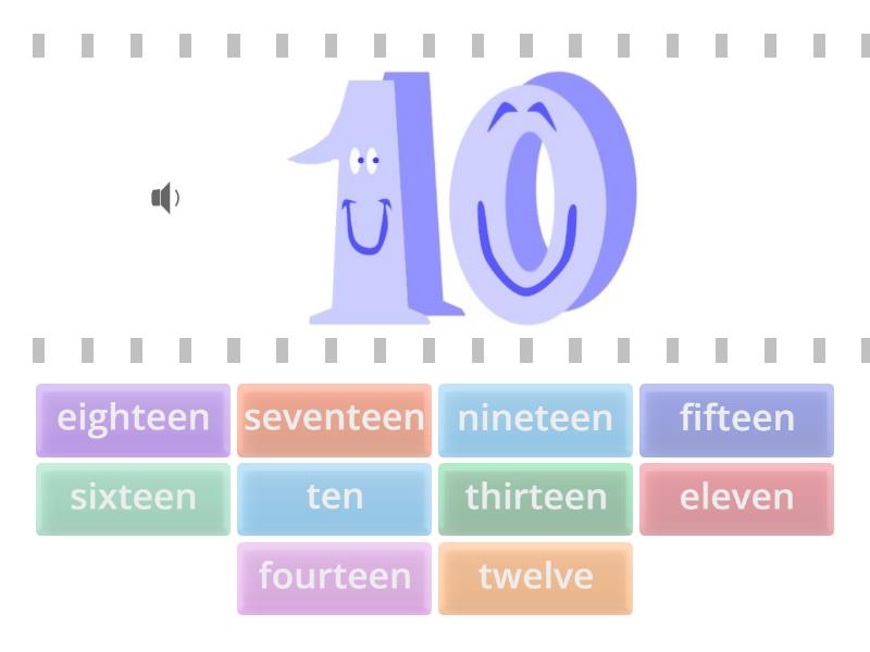 Numbers 10-19 - Find the match