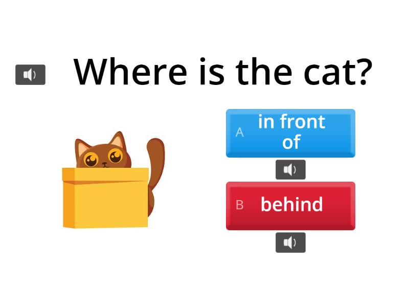 Prepositions of place (in front of/behind/between) - Quiz