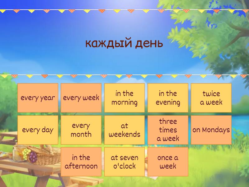 Present simple markers - Find the match