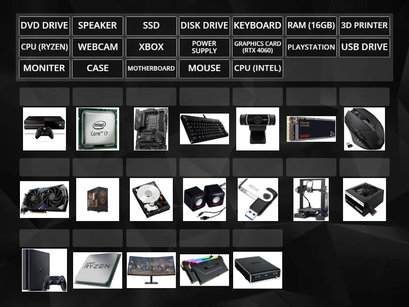 COMPUTER HARDWARE - Match up
