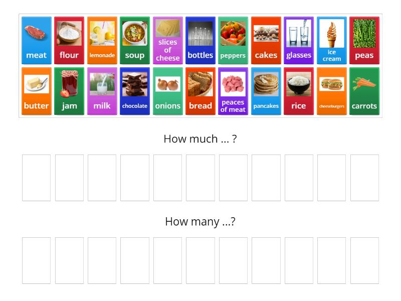 How much/How many? - Group sort