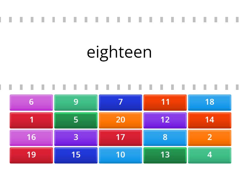 numbers 1 to 20 - Cada oveja con su pareja