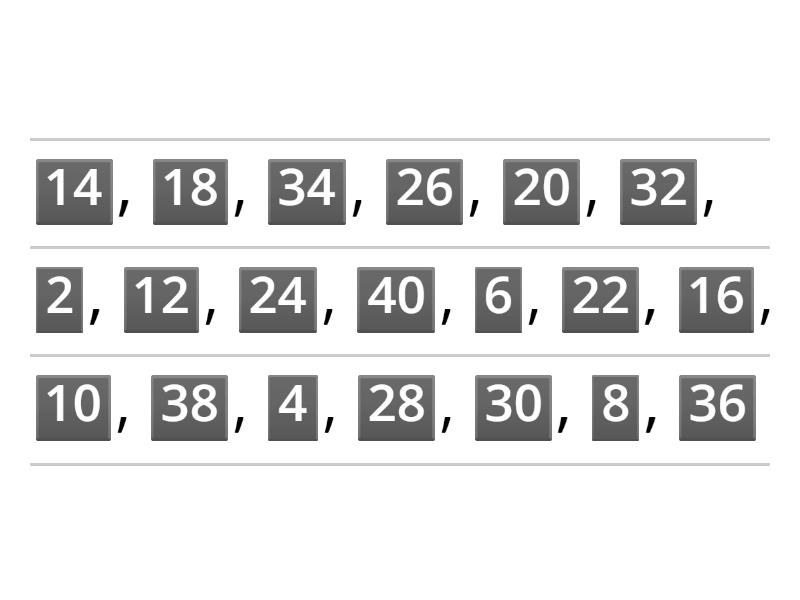 CONTAGEM DE 2 EM 2 - Unjumble