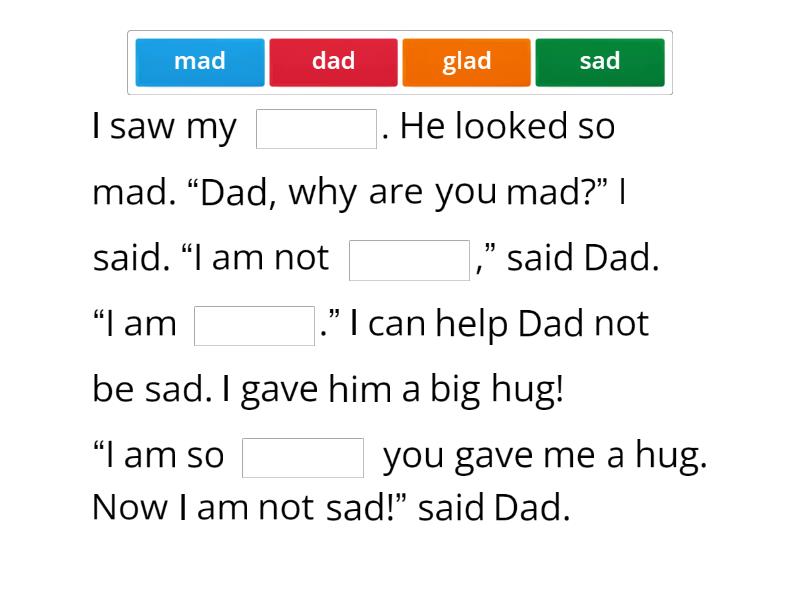 sad dad - Complete the sentence