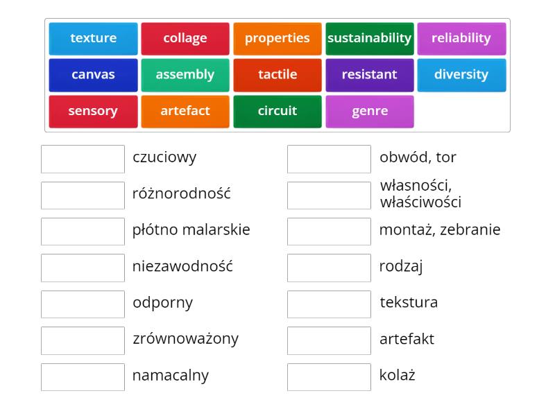 IELTS Subject specific vocabulary - Match up