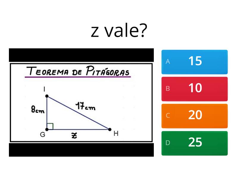 Teorema de Pitágoras. - Quiz