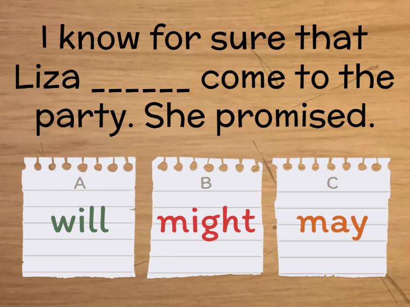 Will/May/Might ⭐⭐ - Cuestionario