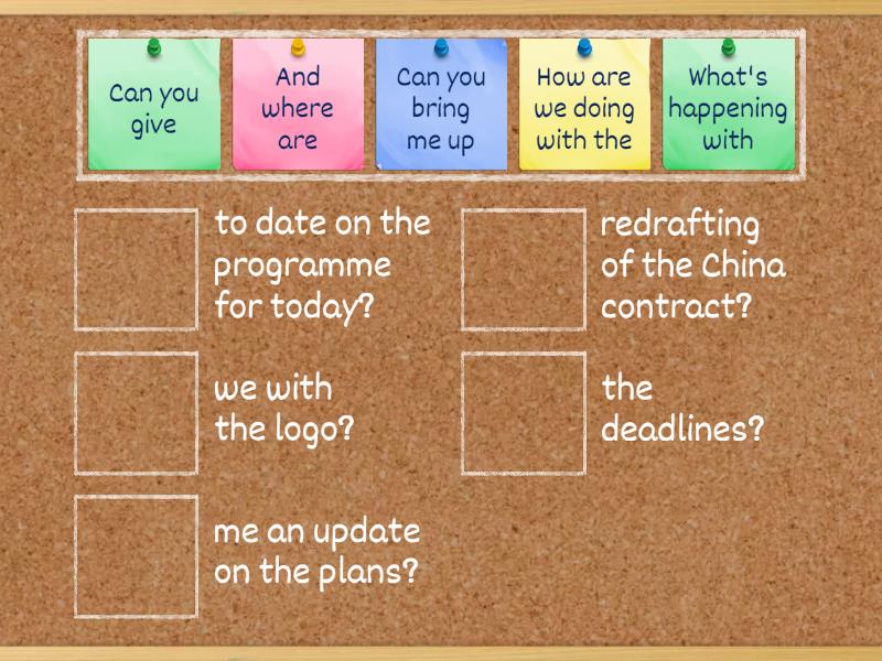 Asking For & Giving Updates - Match up