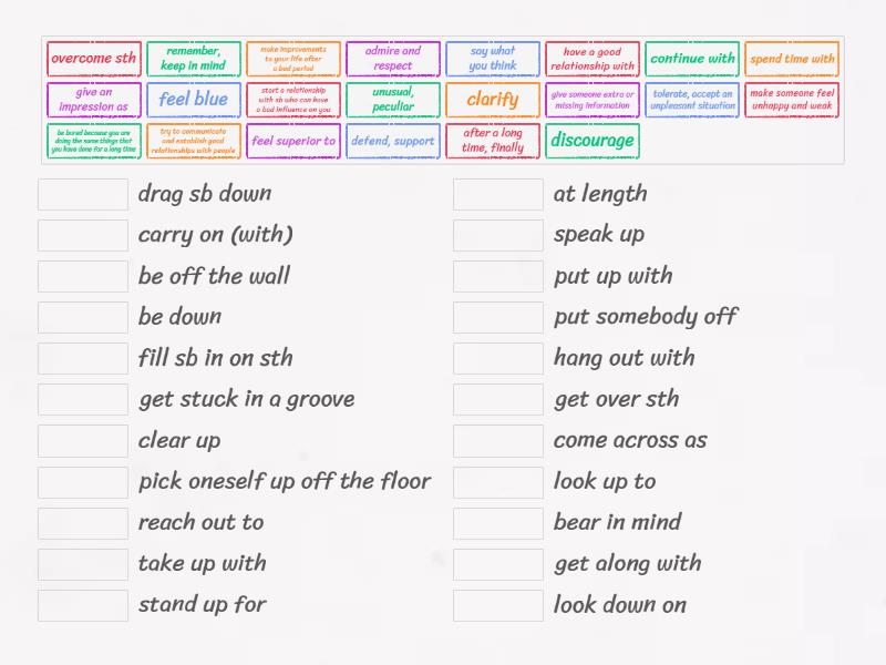 GE B2 + Unit 8 Use of English 2 Phrasal verbs - Match up