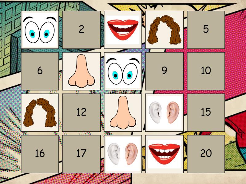Body Parts Memory Game - Matching pairs