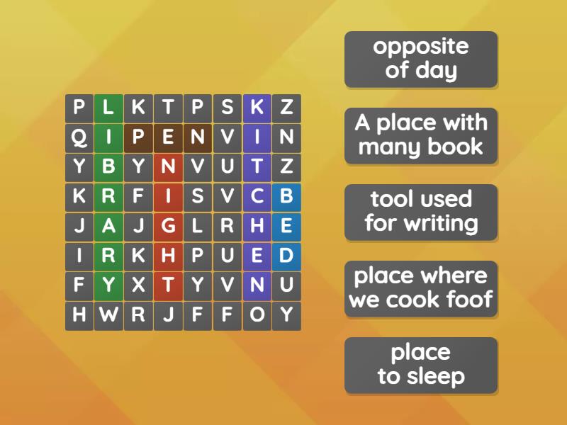 find the hidden words - Wordsearch