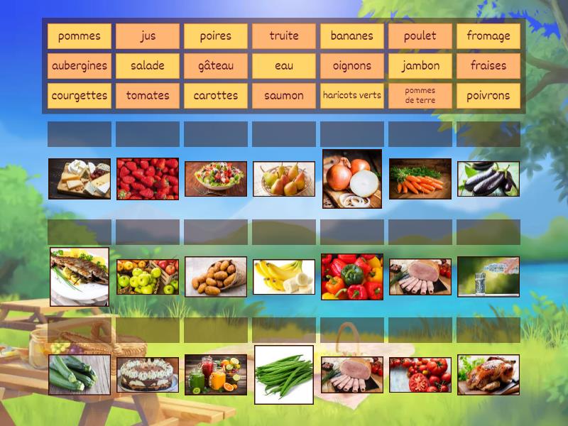 Les aliments - Match up