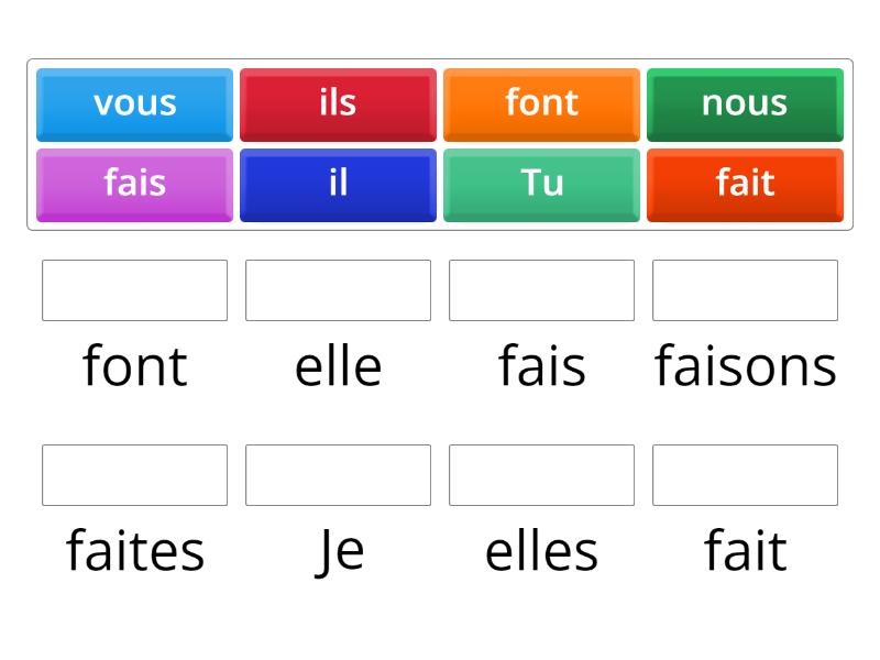 Verbe. Faire - Match up