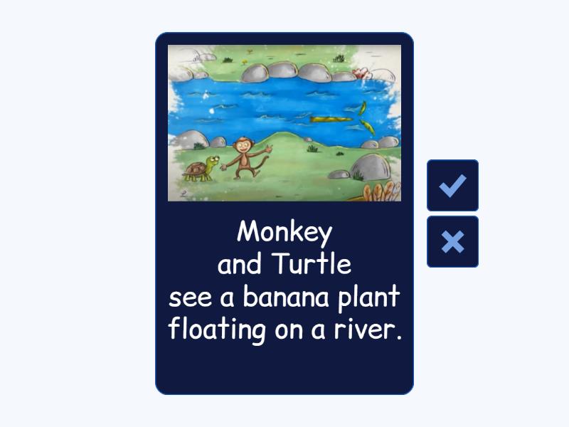 The Monkey and the Turtle (Easy) - Flash cards
