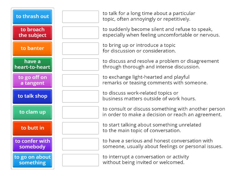 unit 2D roadmap C1 - conversations - Match up