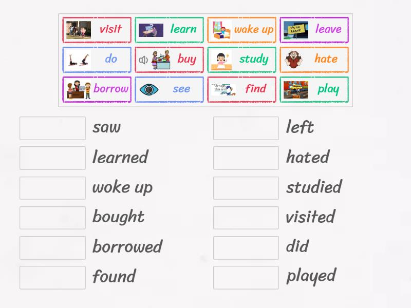 Regular and irregular verbs - Match up