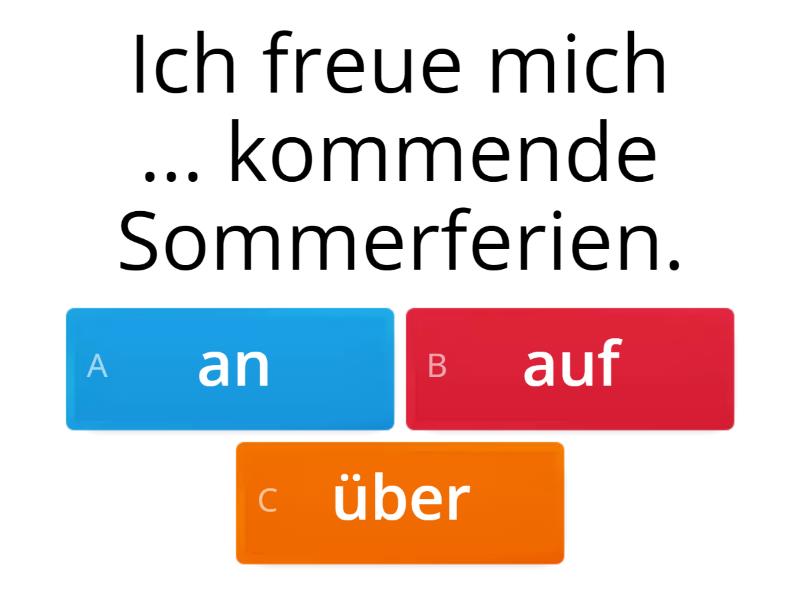 Verben mit Präpositionen - Quiz