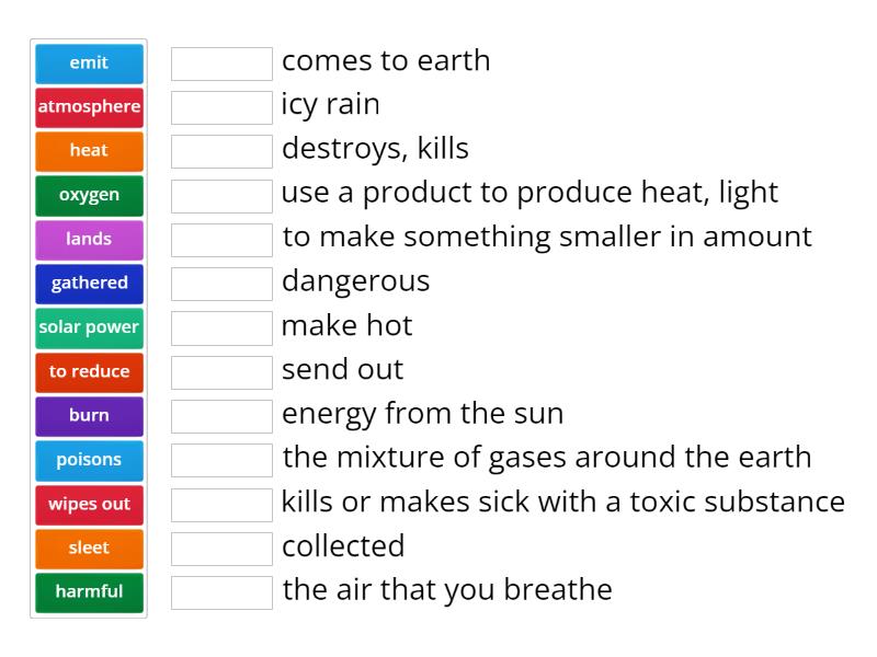 Spotlight 7 Module 8a Acid rain - Match up