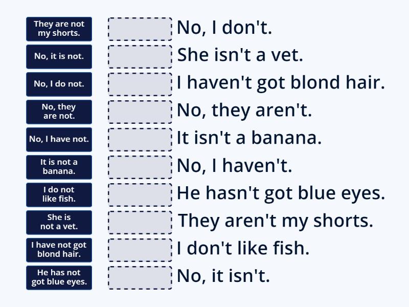 long form - short form - Match up