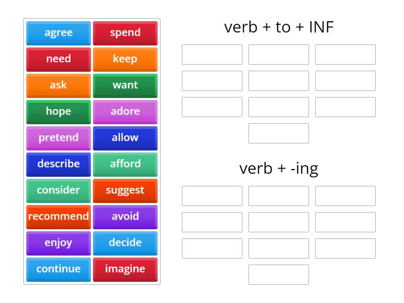 Verb Pattern B2.2 - Group sort