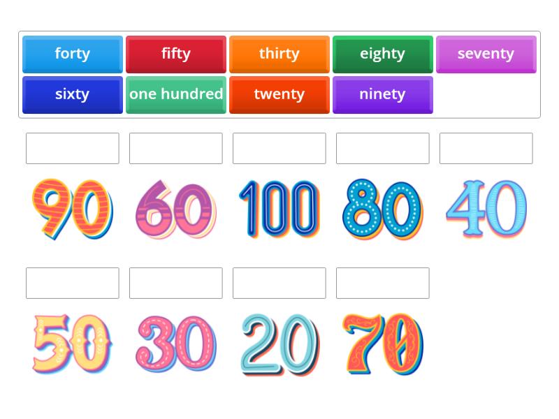 Numbers — - Match up