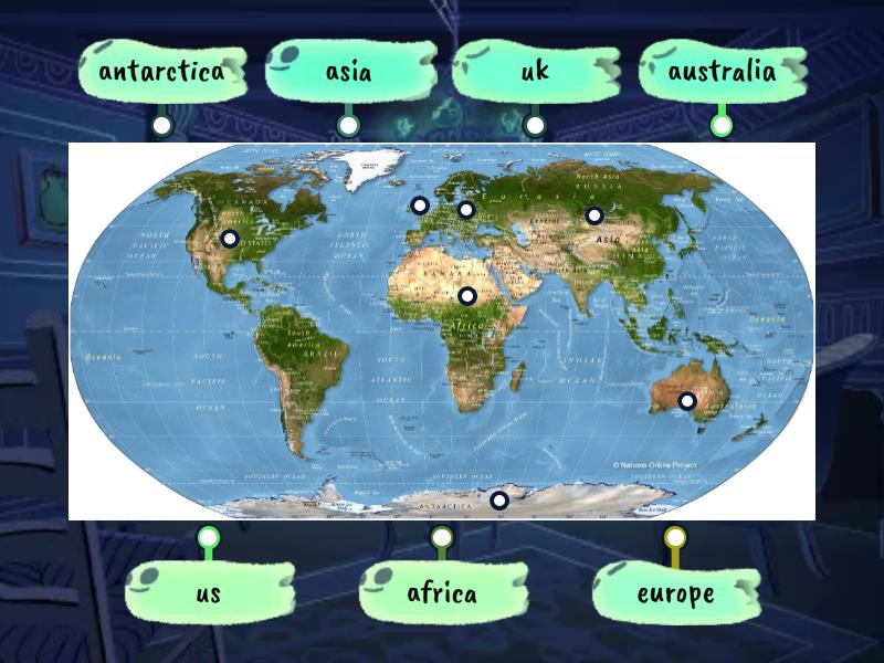 World map 1 QUIZ - Labelled diagram