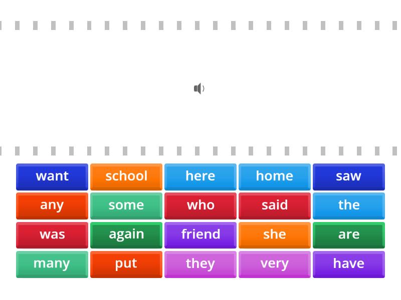 Tricky words set 1 - 5 - Find the match