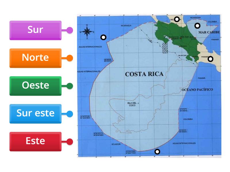 Limites terrestres de Costa Rica - Labelled diagram
