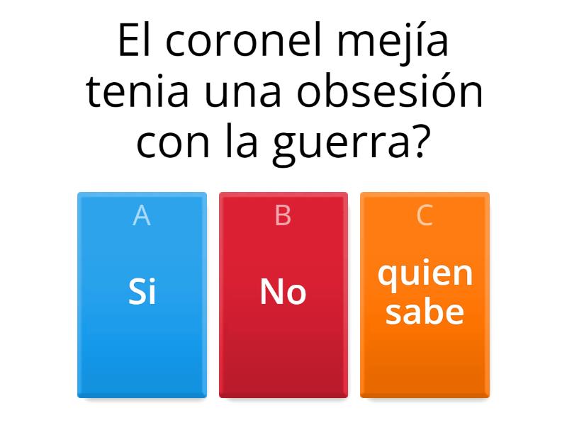 Diario De Guerra Del Coronel Mejia Quiz