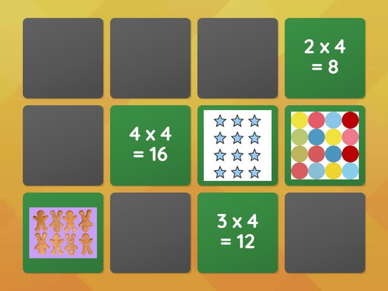 V 2/8 Multiplication Arrays - Matching pairs