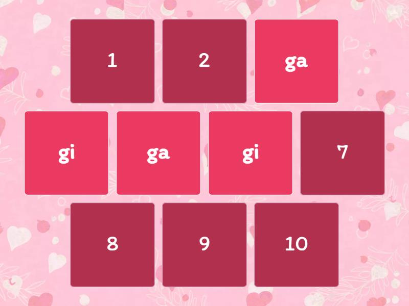 ga gi gu ge go - Matching pairs