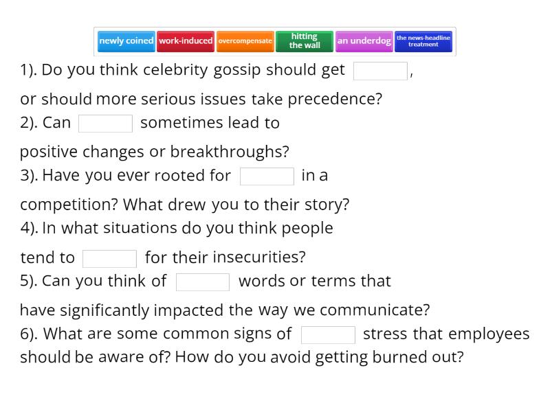 VB lessons Toodaloo Questions for discusssion - Complete the sentence