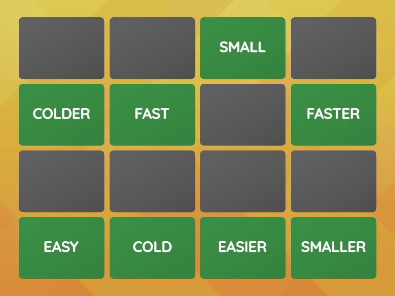 Memory game: adjectives - Matching pairs