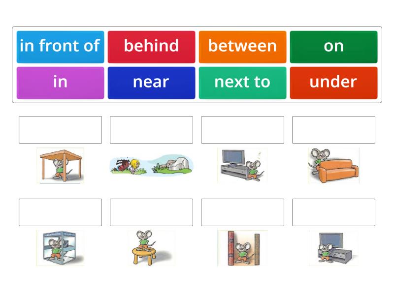 Pair matching. Unit 6: Prepositions of place - Une las parejas