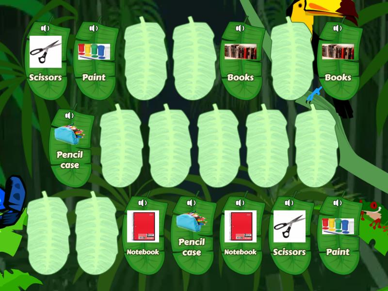 CLASSROOM OBJECTS MEMORY GAME - Matching pairs