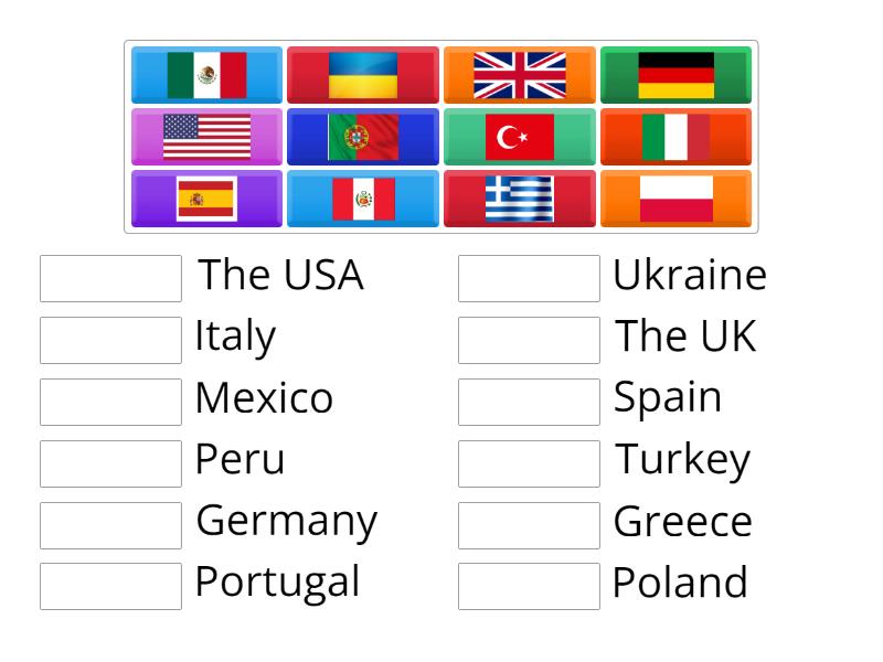 Country and their Flags - Match up