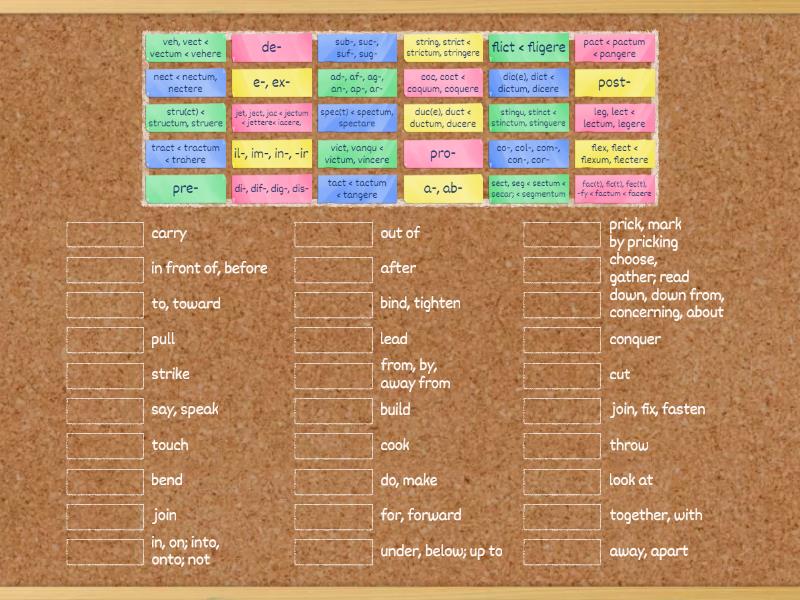 WRS Substep 3.3 Latin Roots and Affixes - Match up